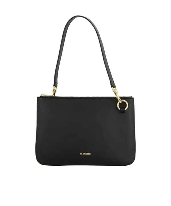 JIL SANDER Logo Shoulder Bag - Black