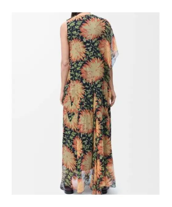 Loewe Printed Silk Maxi Dress With Asymmetrical Design