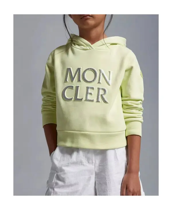 Moncler Logo Embroidered Hoodie - Yellow