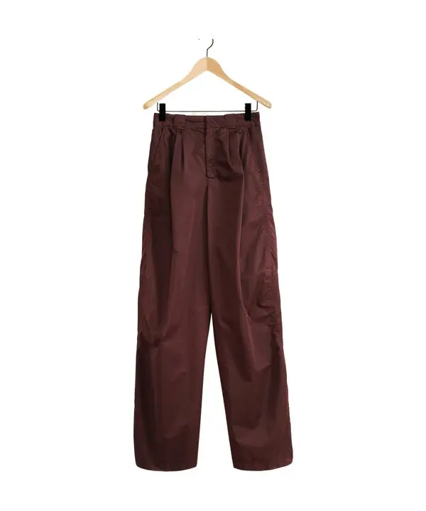 LEMAIRE Wide Leg Pleated Trousers - Cocoa Bean