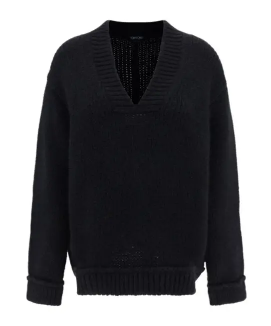 TOM FORD V-neck Long-sleeve Jumper - Black
