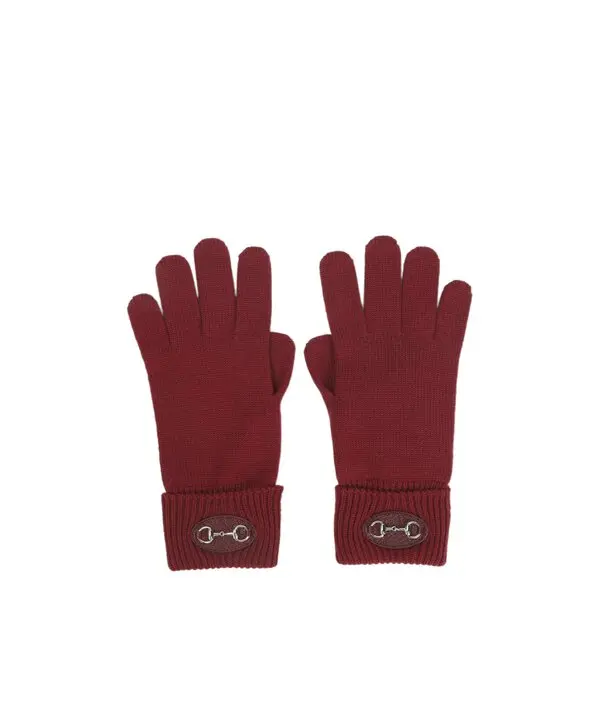 Gucci Horsebit Knit Gloves - Bordeaux