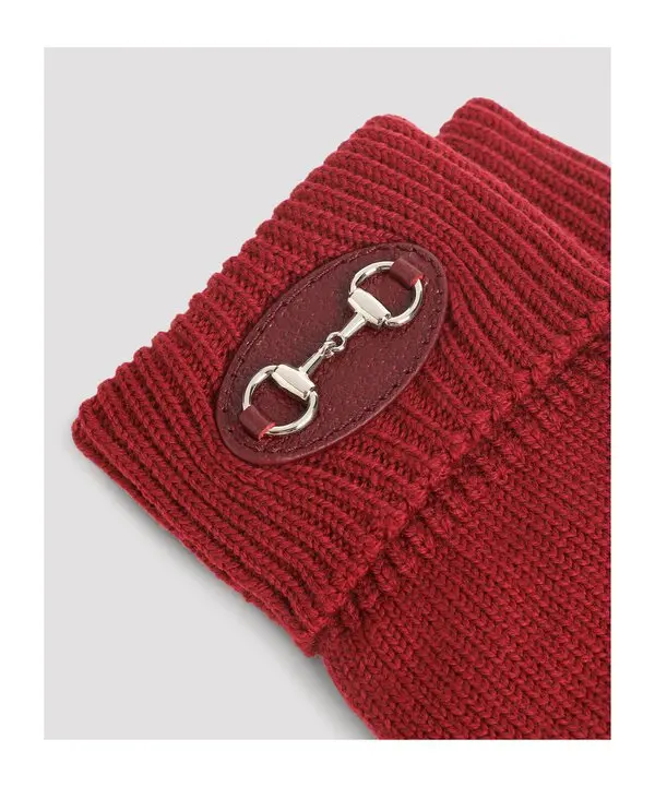 Gucci Horsebit Knit Gloves - Bordeaux