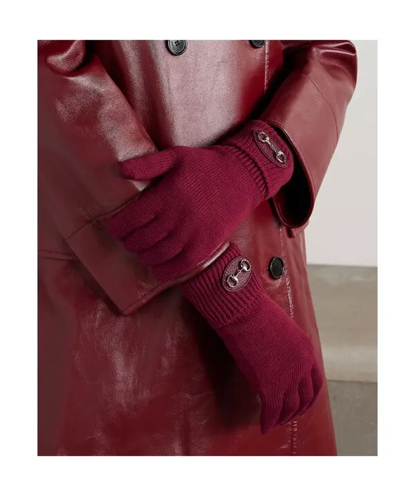 Gucci Horsebit Knit Gloves - Bordeaux