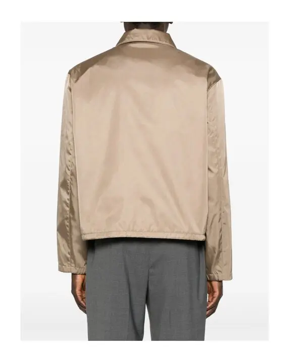 Prada Triangle Patch Zip-up Jacket - Nude