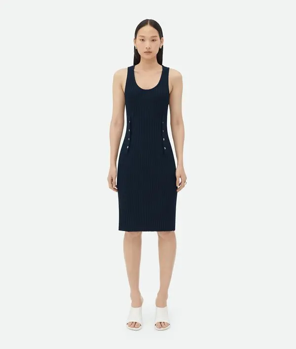 Bottega Veneta Slim Fit Ribbed Midi Dress