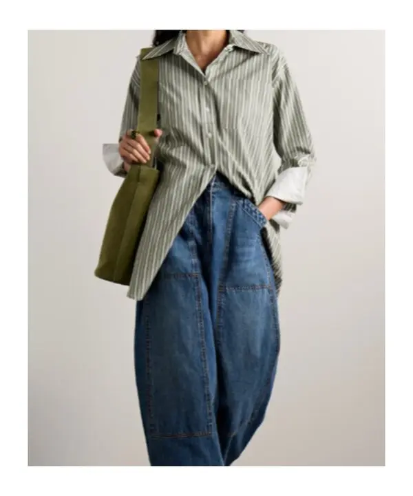 Co Name' Striped Long Sleeve Shirt - Gray
