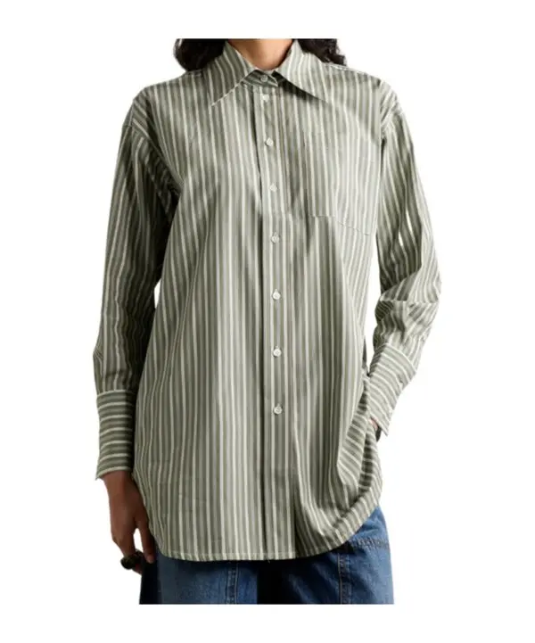 Co Name' Striped Long Sleeve Shirt - Gray