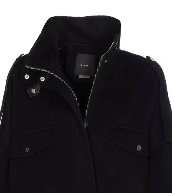 Pinko High-neck Drawstring Hem Jacket