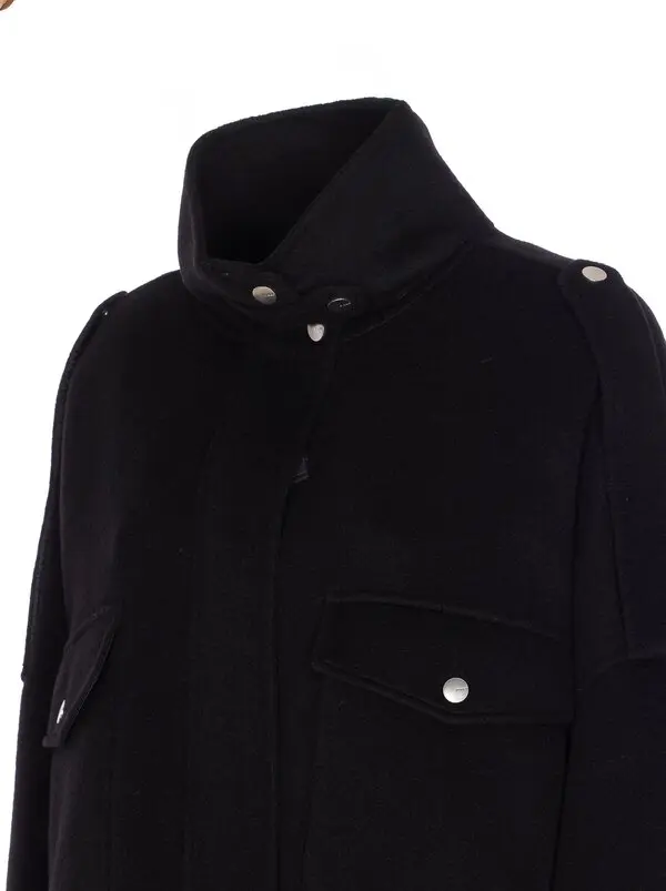 Pinko High-neck Drawstring Hem Jacket
