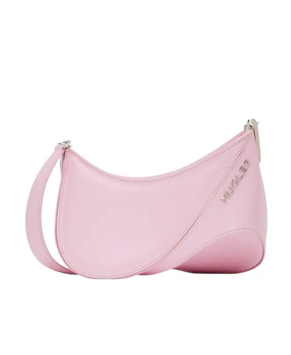MUGLER Small Spiral Curve Embossed Crossbody Bag - Pink