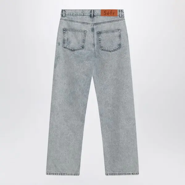 Séfr Light Blue Distressed Denim Jeans - Gray