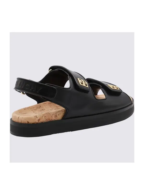 Givenchy 4g Plaque Touch Strap Sandals - Black