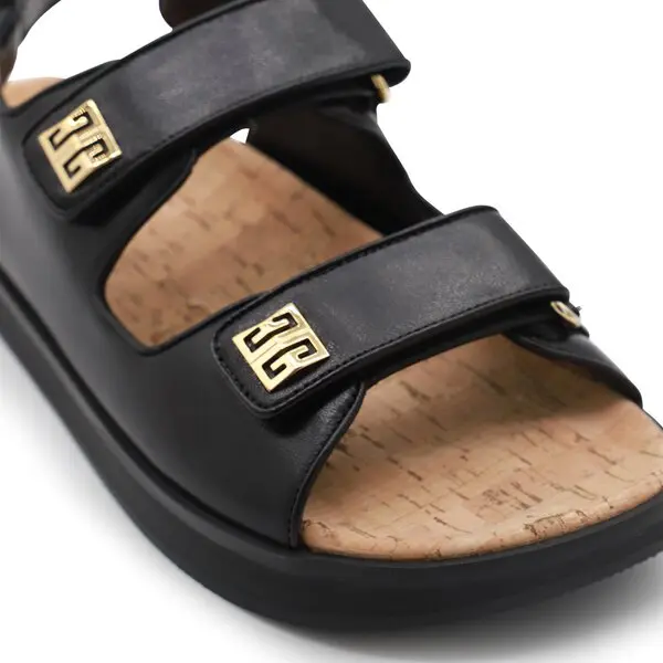 Givenchy 4g Plaque Touch Strap Sandals - Black