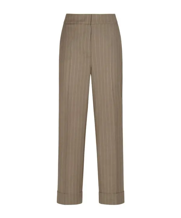 Peserico Pinstriped High-waisted Wide-leg Trousers
