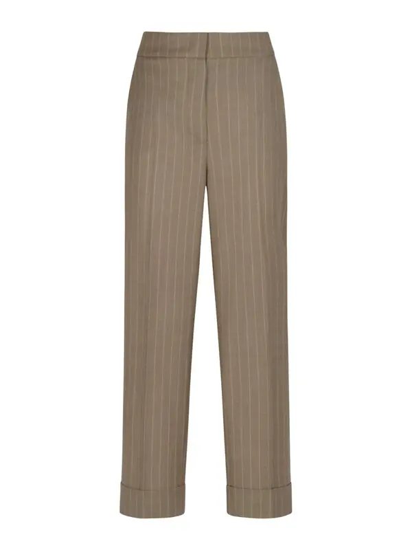 Peserico Pinstriped High-waisted Wide-leg Trousers