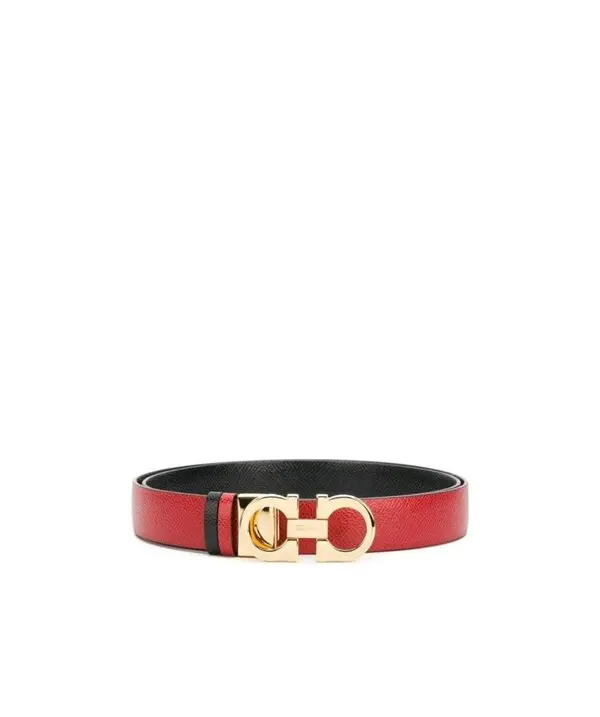 FERRAGAMO Reversible Gancini Belt - Black