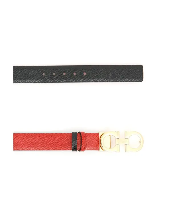 FERRAGAMO Reversible Gancini Belt - Black