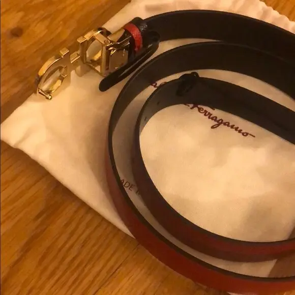 FERRAGAMO Reversible Gancini Belt - Black