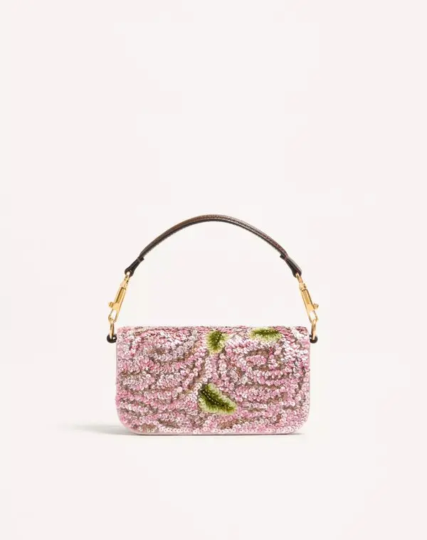 Valentino Garavani Locò Small Embroidered Shoulder Bag - Pink/multicolor