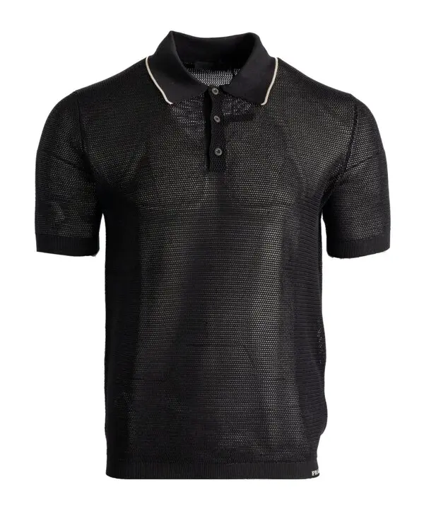 Prada Short-sleeved Mesh Polo Shirt