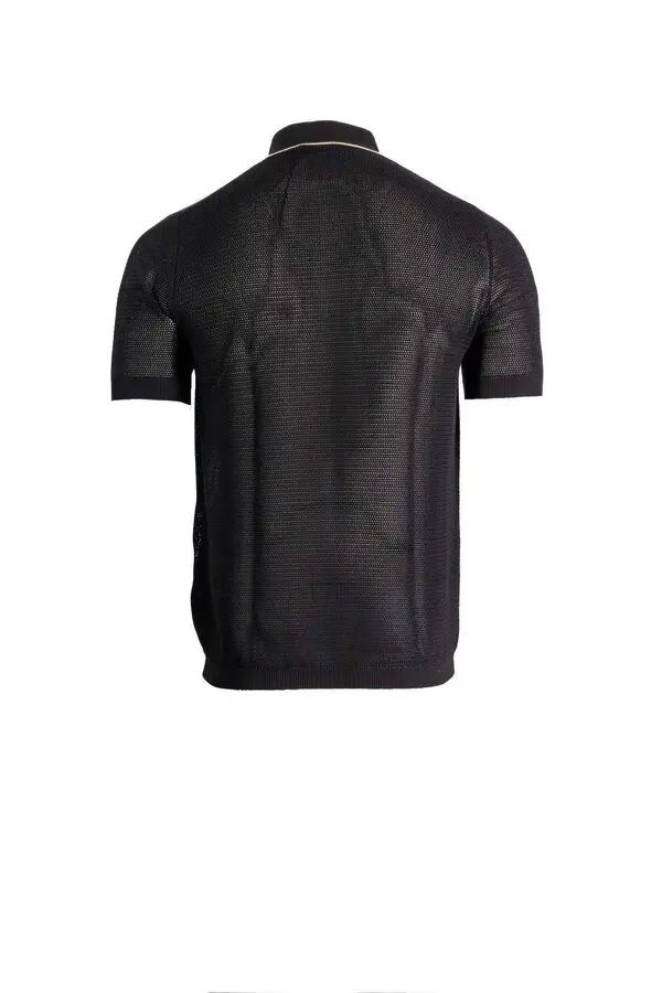 Prada Short-sleeved Mesh Polo Shirt