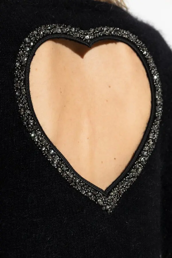 Blumarine Heart Cut-out Embellished Mini Dress
