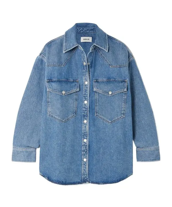 AGOLDE Lotta Organic Denim Shirt - Mid Denim
