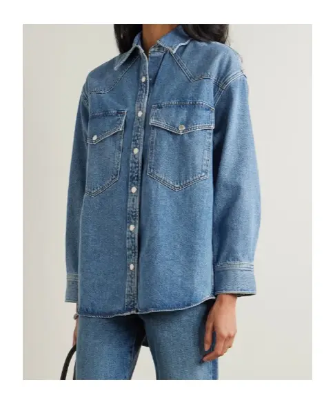 AGOLDE Lotta Organic Denim Shirt - Mid Denim