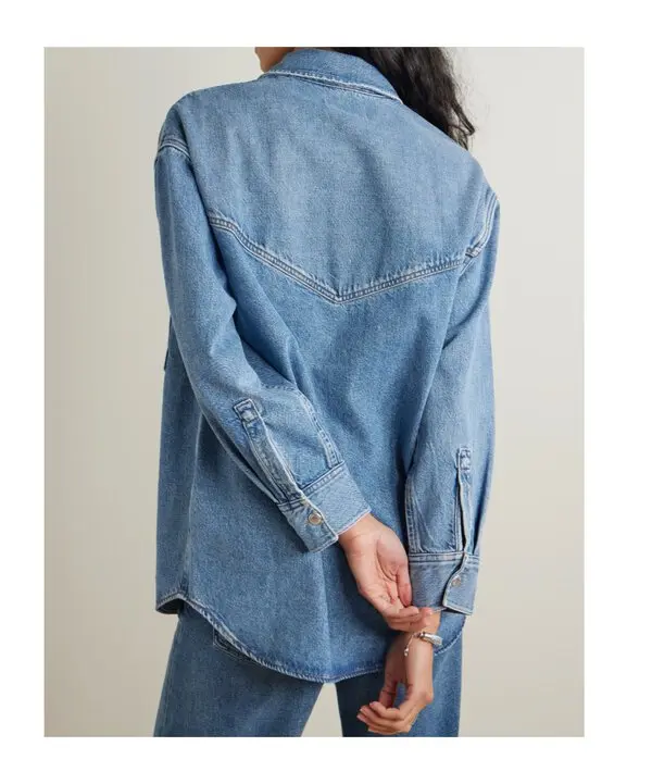 AGOLDE Lotta Organic Denim Shirt - Mid Denim
