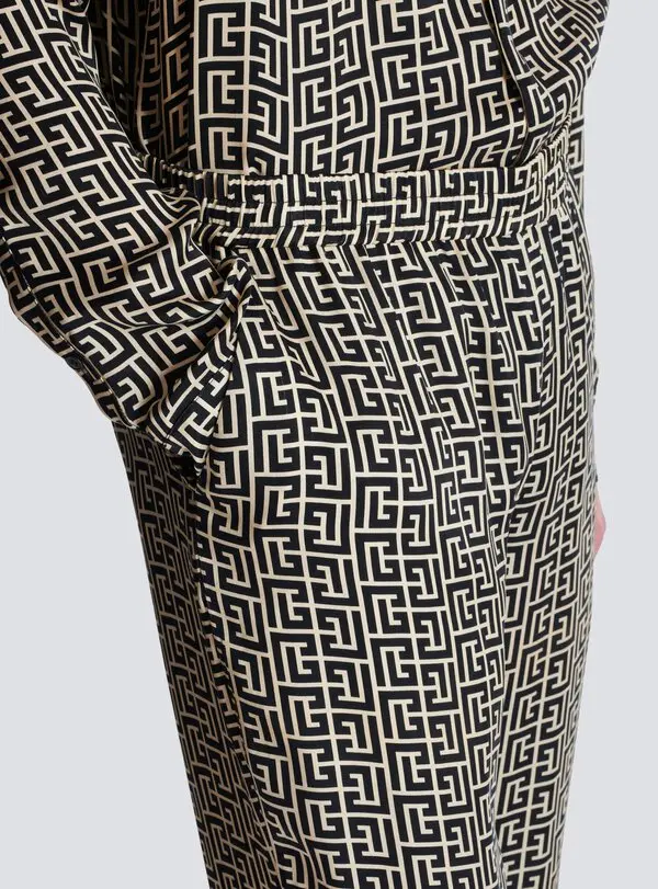 Balmain Monogrammed Flowy Trousers