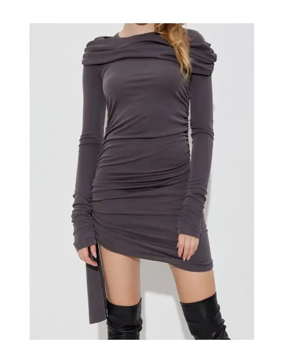 MISBHV Draped Ruched Asymmetrical Mini Dress