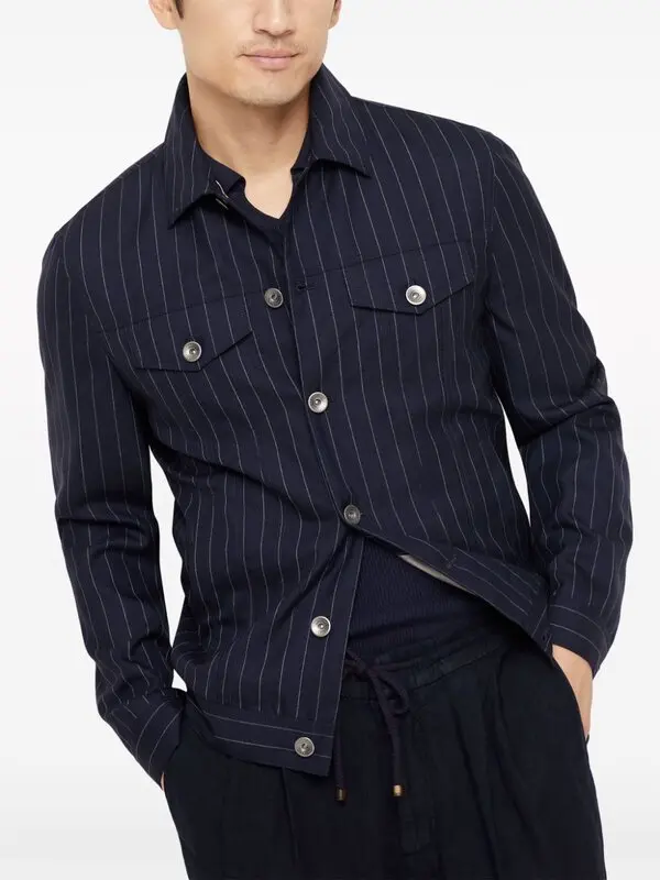 Brunello Cucinelli Striped Virgin-wool Jacket