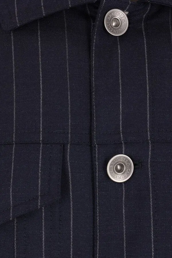 Brunello Cucinelli Striped Virgin-wool Jacket