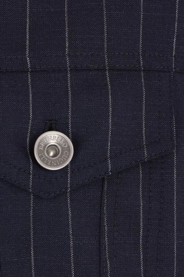 Brunello Cucinelli Striped Virgin-wool Jacket