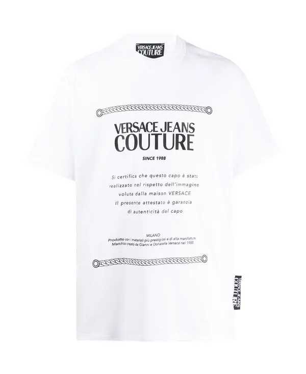 Versace Logo Printed T-shirt - White