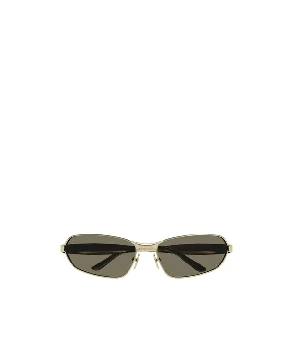 Balenciaga Oval Frame Logo Sunglasses - Gold