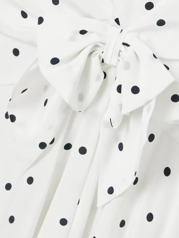 Alessandra Rich Long Sleeve Polka Dot Dress