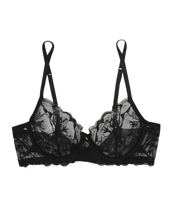 La Perla Alida Stretch-leavers Lace Underwired Soft-cup Bra - Black
