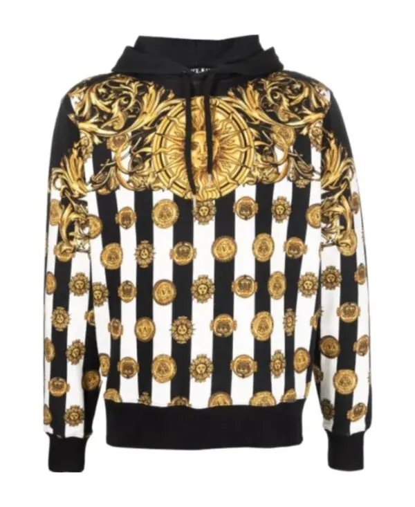 Versace V-emblem Medusa-print Fleece Hoodie - Green