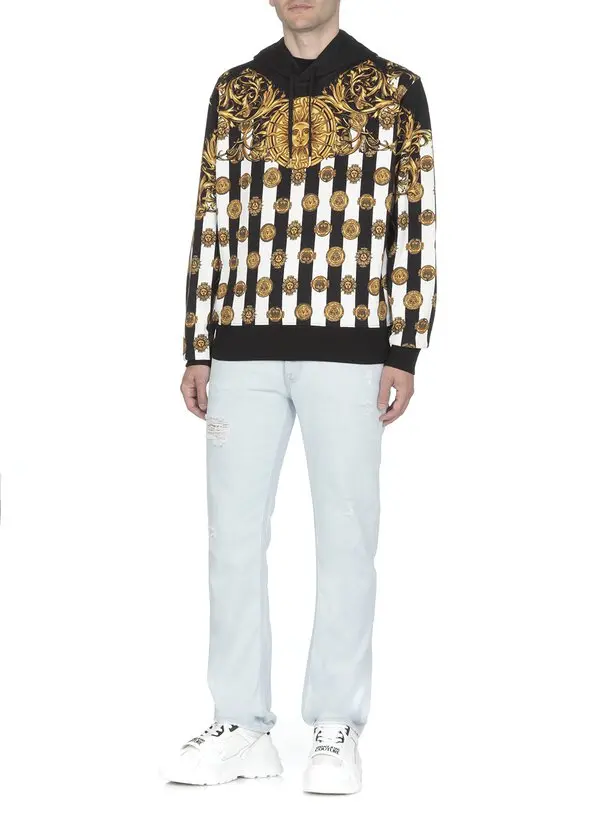 Versace V-emblem Medusa-print Fleece Hoodie