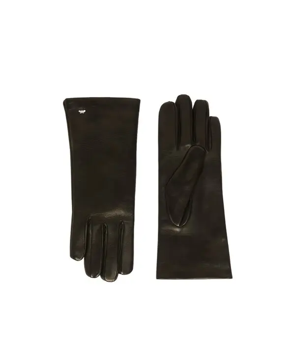 Max Mara Logo Plaque Leather Gloves