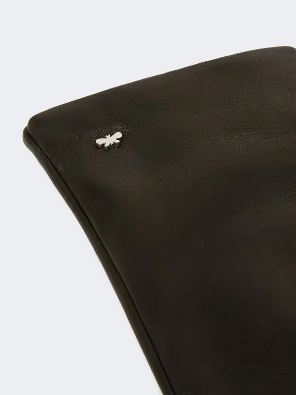 Max Mara Logo Plaque Leather Gloves