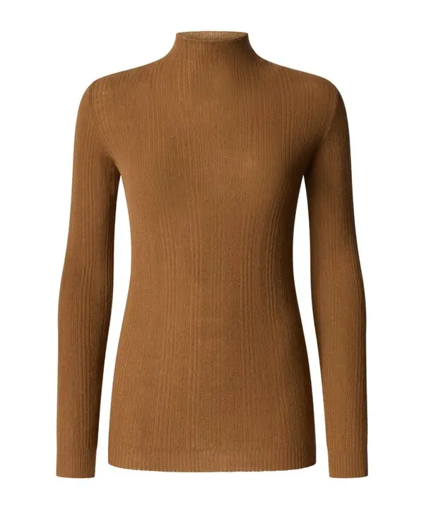 Pinko Slim-fit High-neck Sweater - Brown