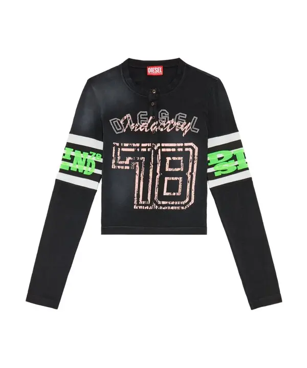 DIESEL® Graphic Print Long Sleeve T-shirt