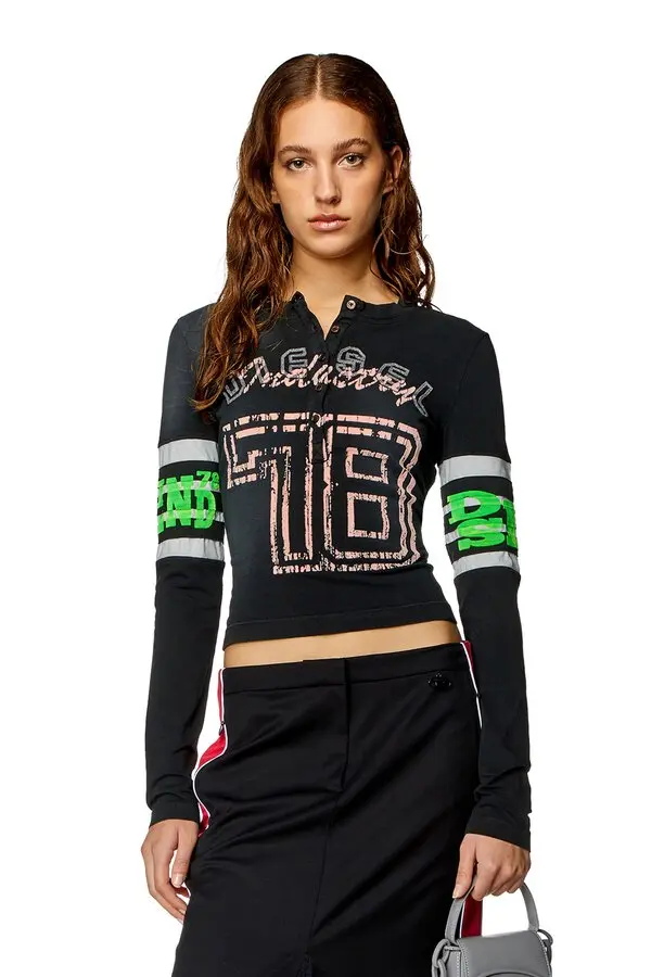 DIESEL® Graphic Print Long Sleeve T-shirt