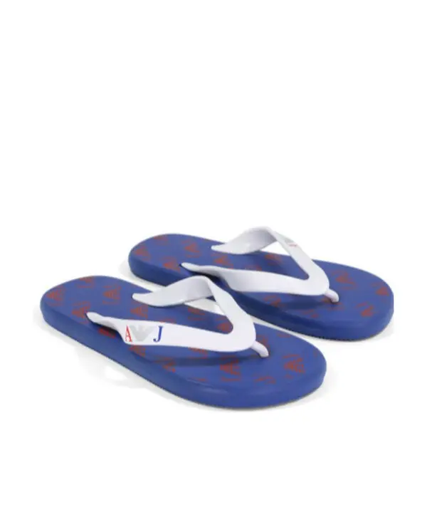 Emporio Armani Logo Detail Thong Sandals - Blue