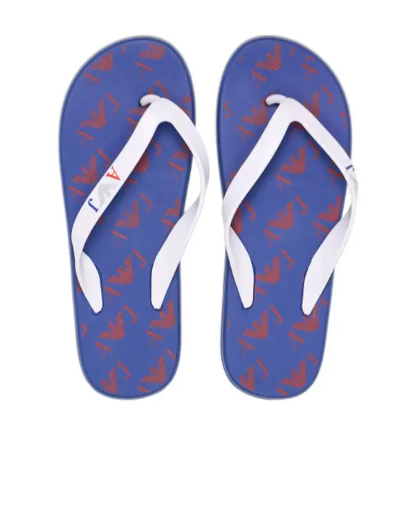 Emporio Armani Logo Detail Thong Sandals - Blue
