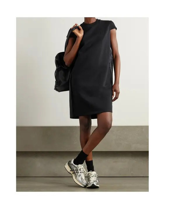 Moncler Short-sleeved Crewneck Dress With Logo Detail