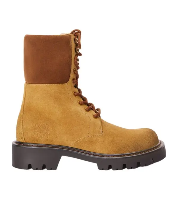 Loewe Sierra Combat Boots - Medium Smoky/brown
